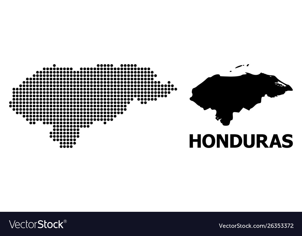 Dot pattern map honduras Royalty Free Vector Image