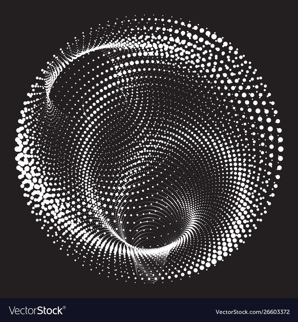 Dotted halftone spiral pattern or texture Vector Image