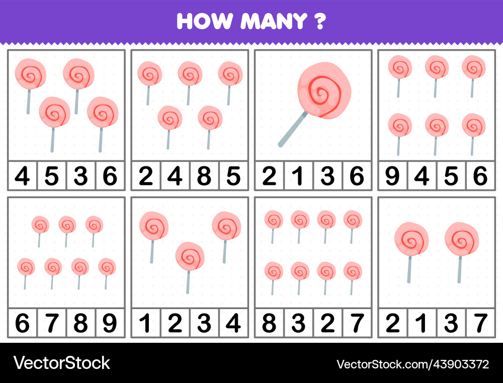 Education game for children counting how many Vector Image