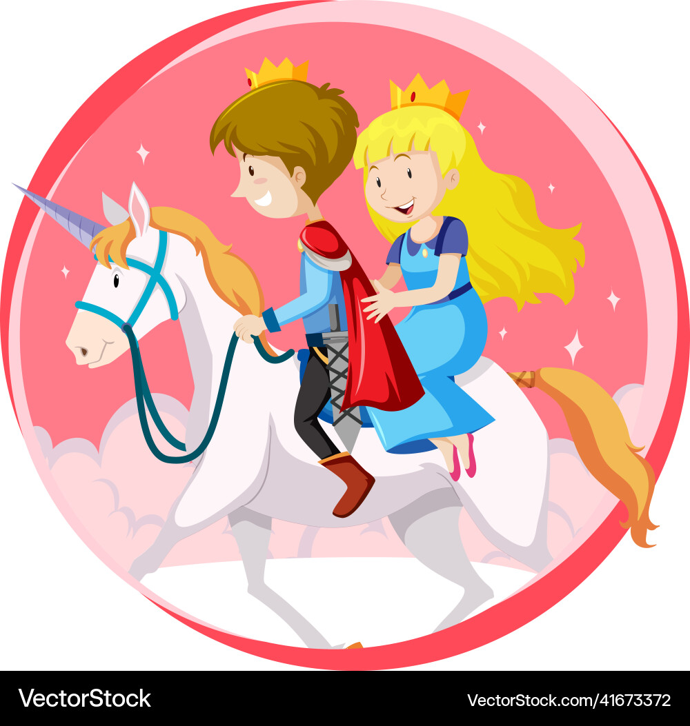 Fantasy princess character riding a unicorn Vector Image