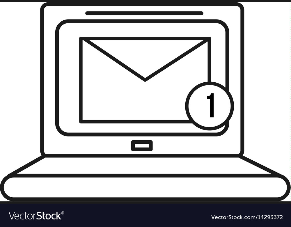 Figure computer with virtual folder message icon Vector Image