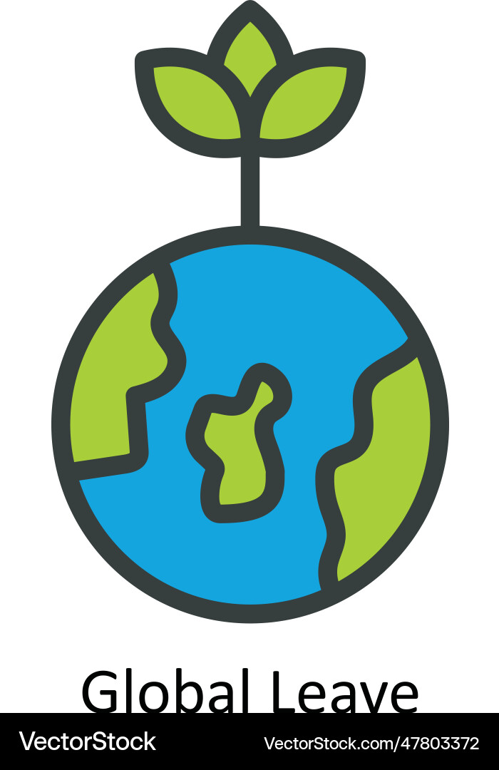 Global leave fill outline icon design illus Vector Image