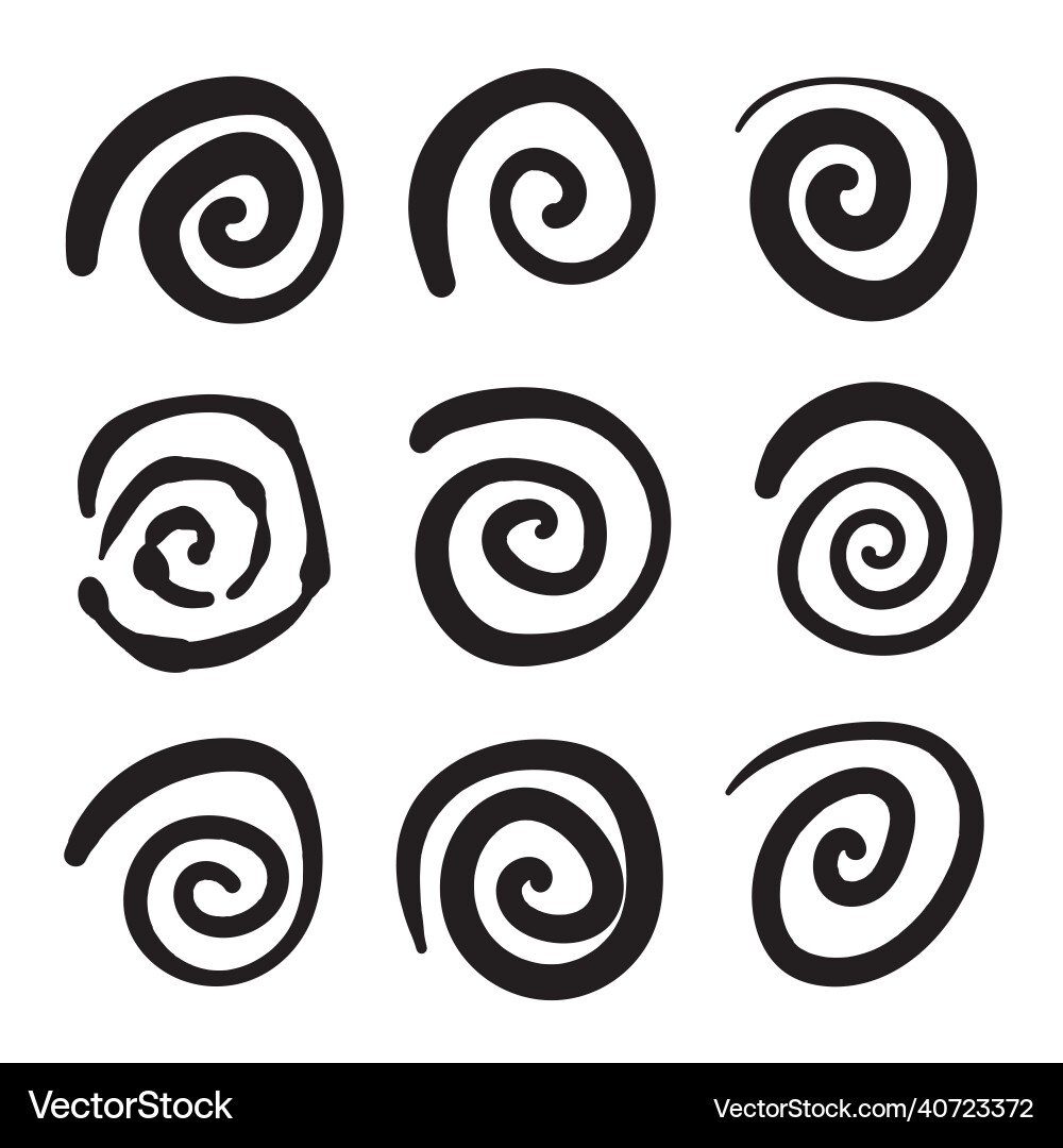 Hand drawn spiral icon doodle swirl wave symbol Vector Image