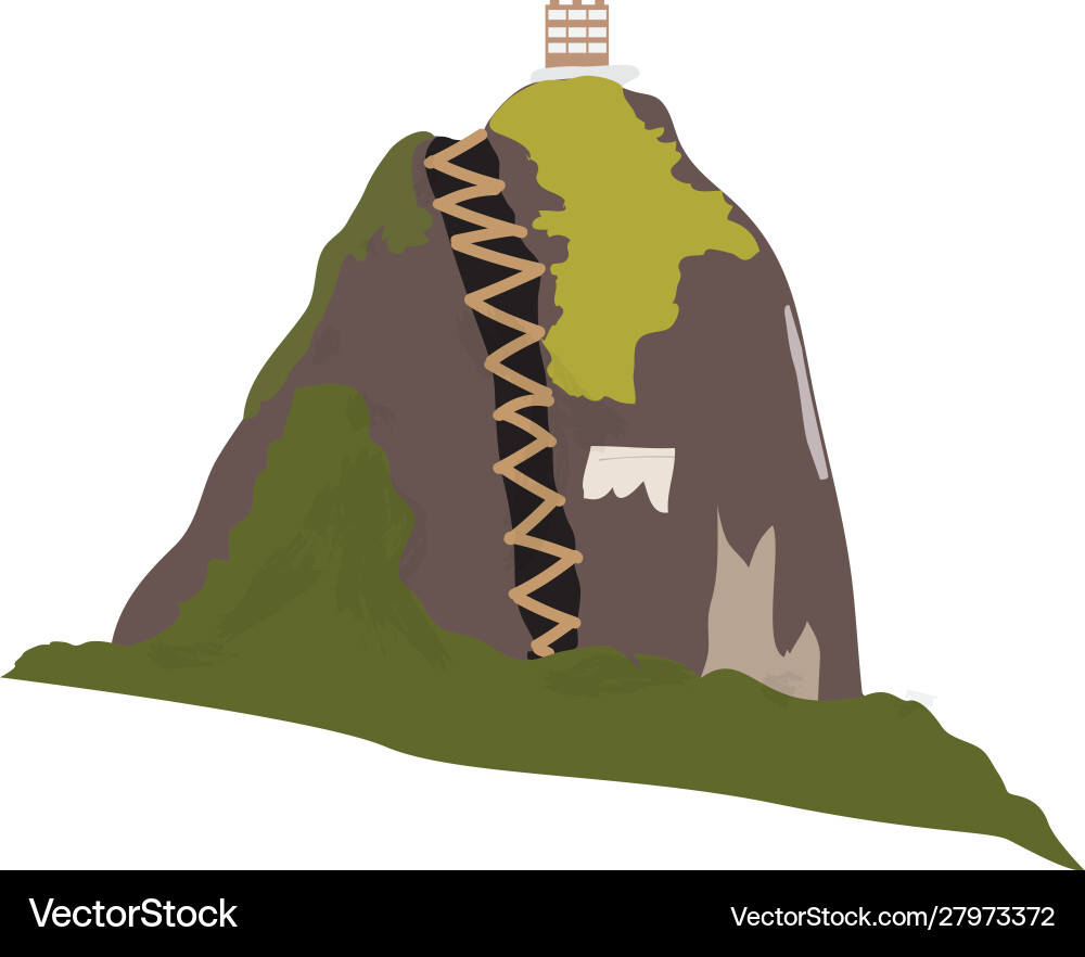 Isolated guatape mountain from colombia Royalty Free Vector
