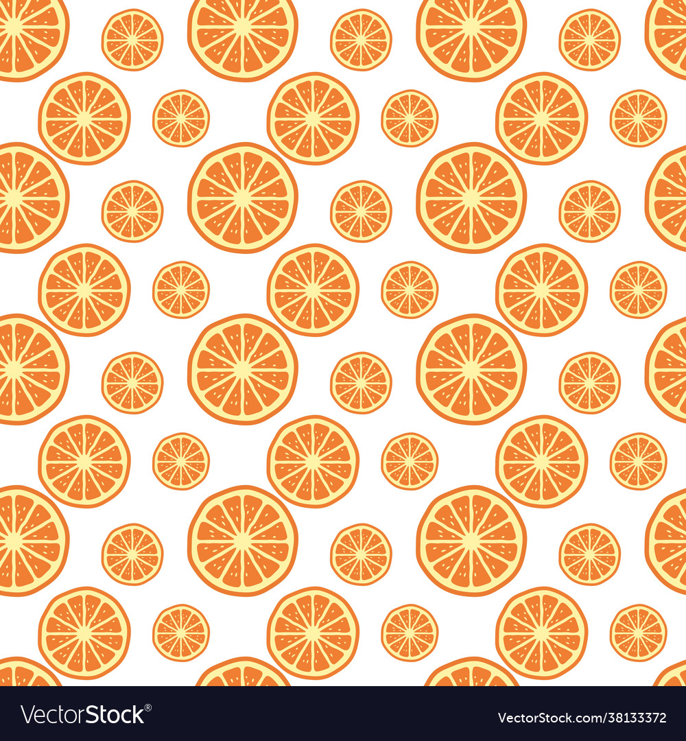Orange fruit seamless pattern texture Royalty Free Vector
