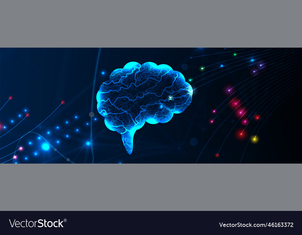 Quantum processing deep learning artificial Vector Image