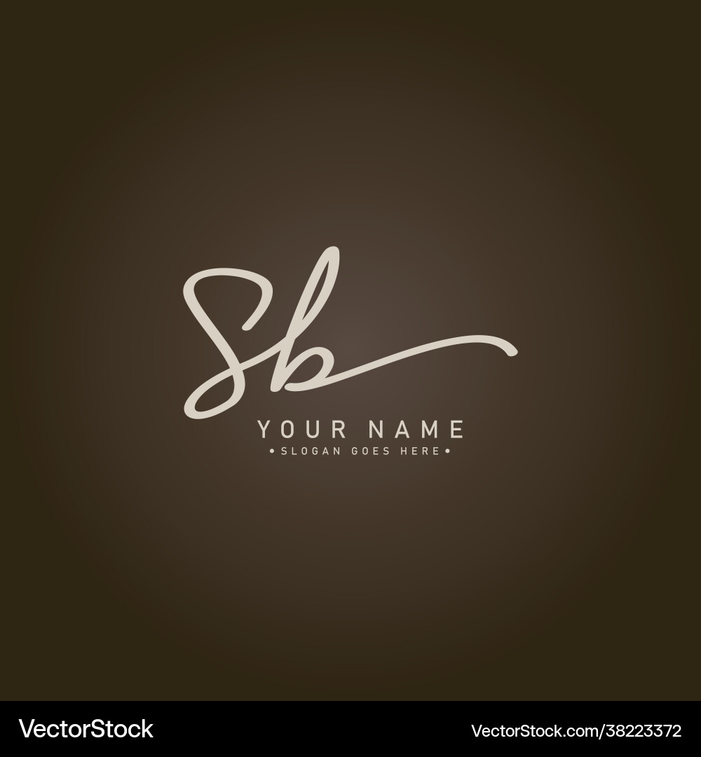 Sb initial letter logo - handwritten signature Vector Image