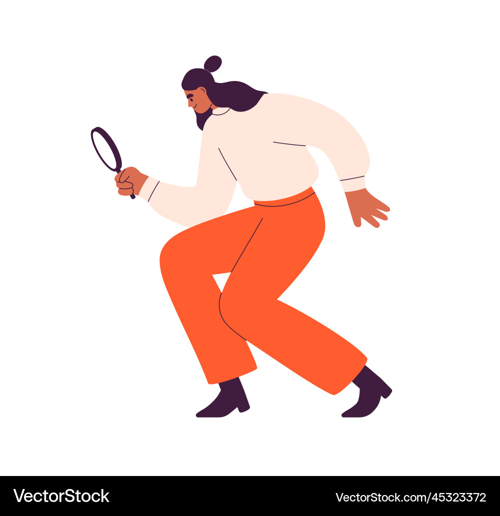 Searching and finding concept woman looking Vector Image