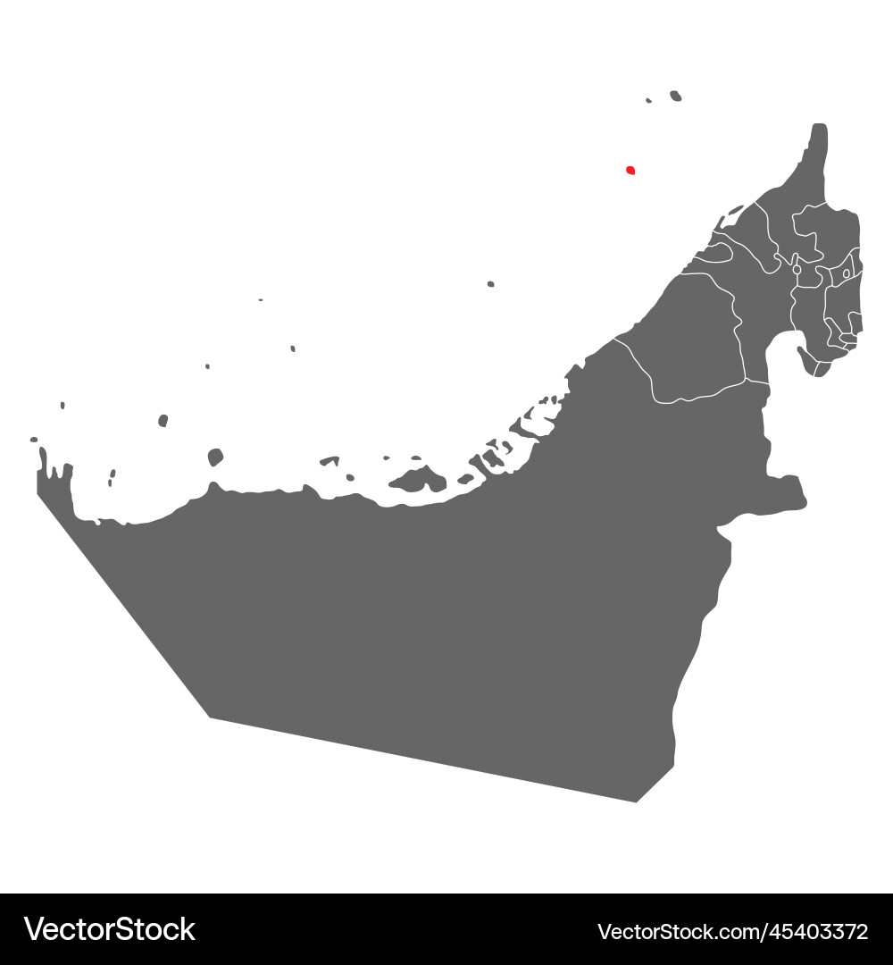 United arab emirates map claimed by sharjah Vector Image