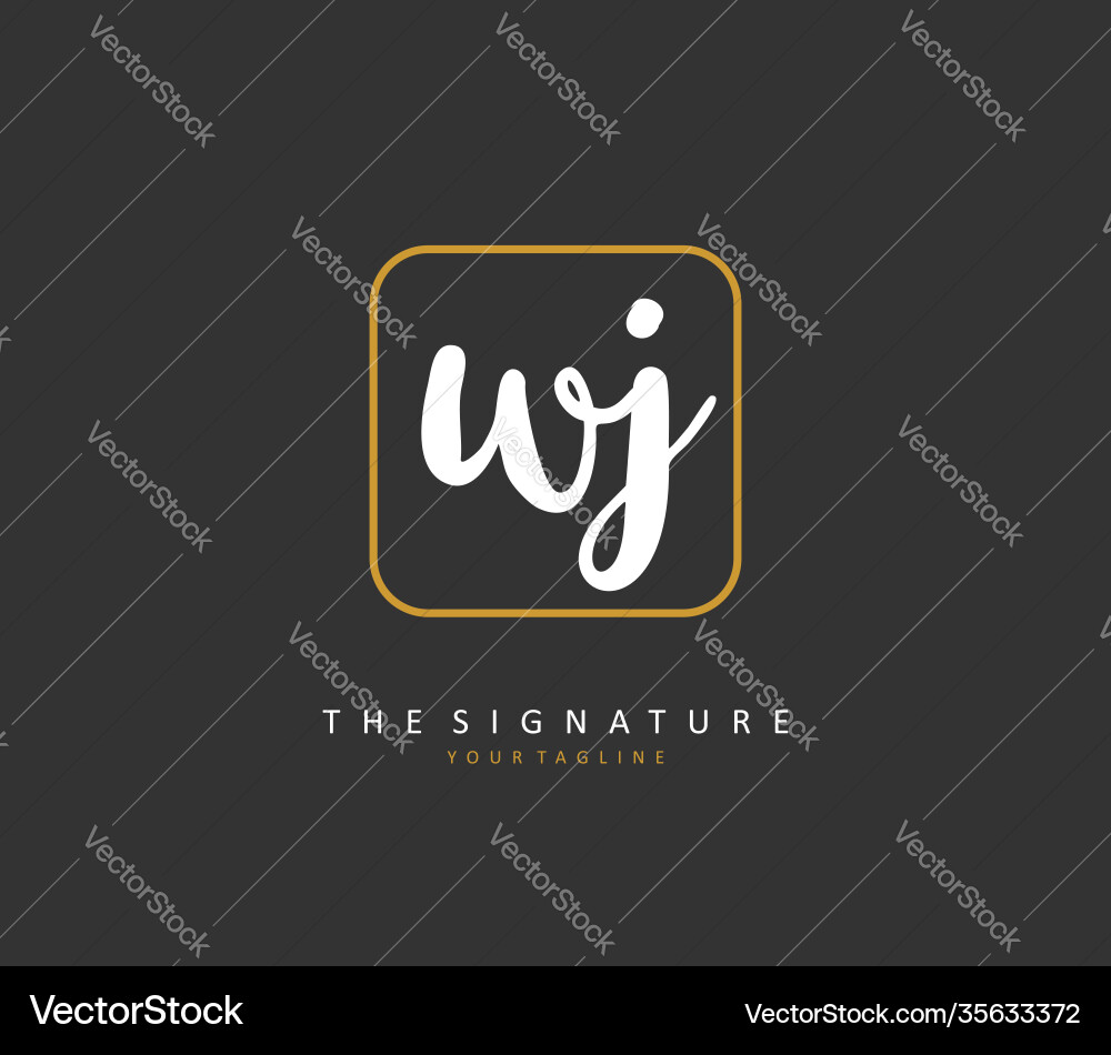 Wj initial letter handwriting and signature logo Vector Image