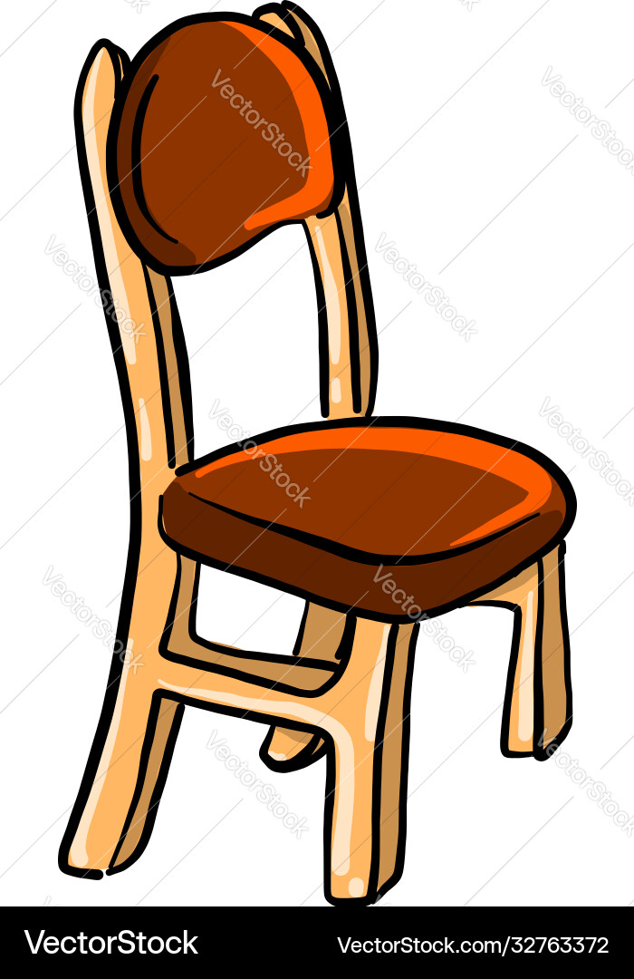 Wooden kitchen chair on white background Vector Image