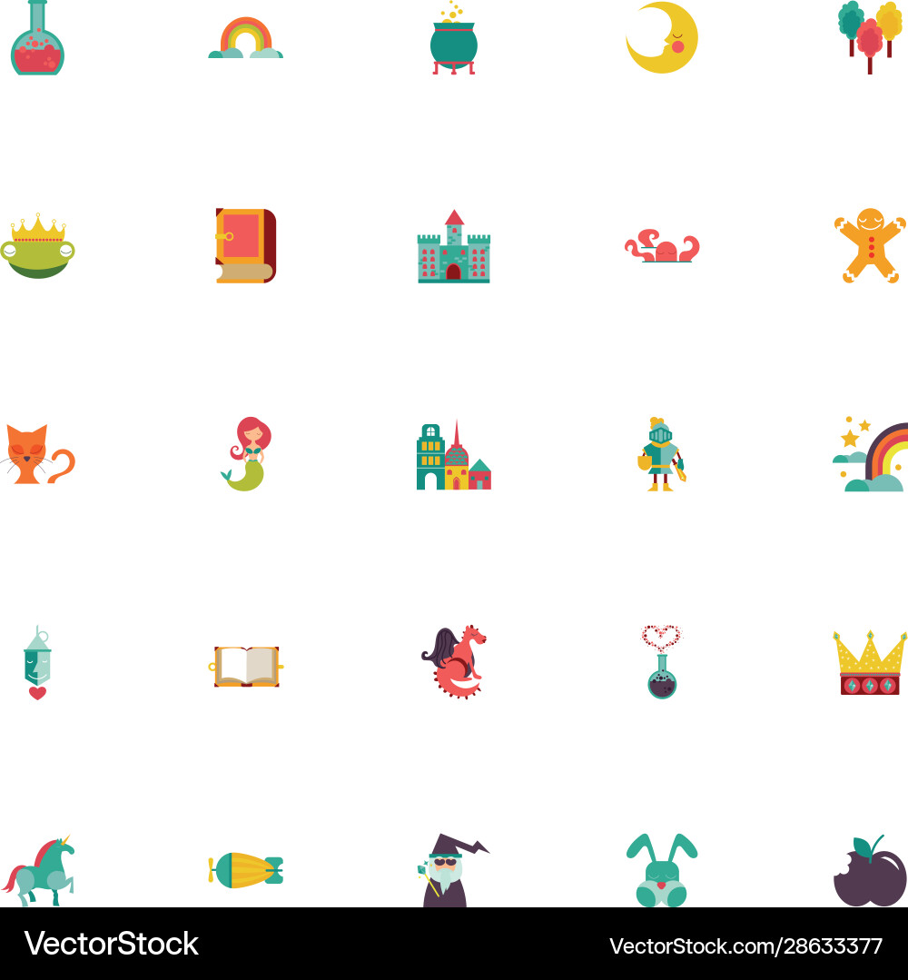 Bundle fairytales set icons Royalty Free Vector Image