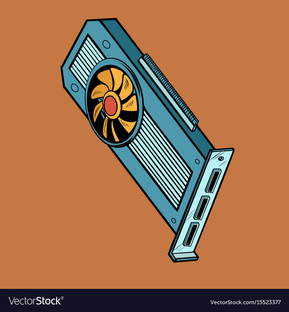 Computer graphics card a peripheral device Vector Image