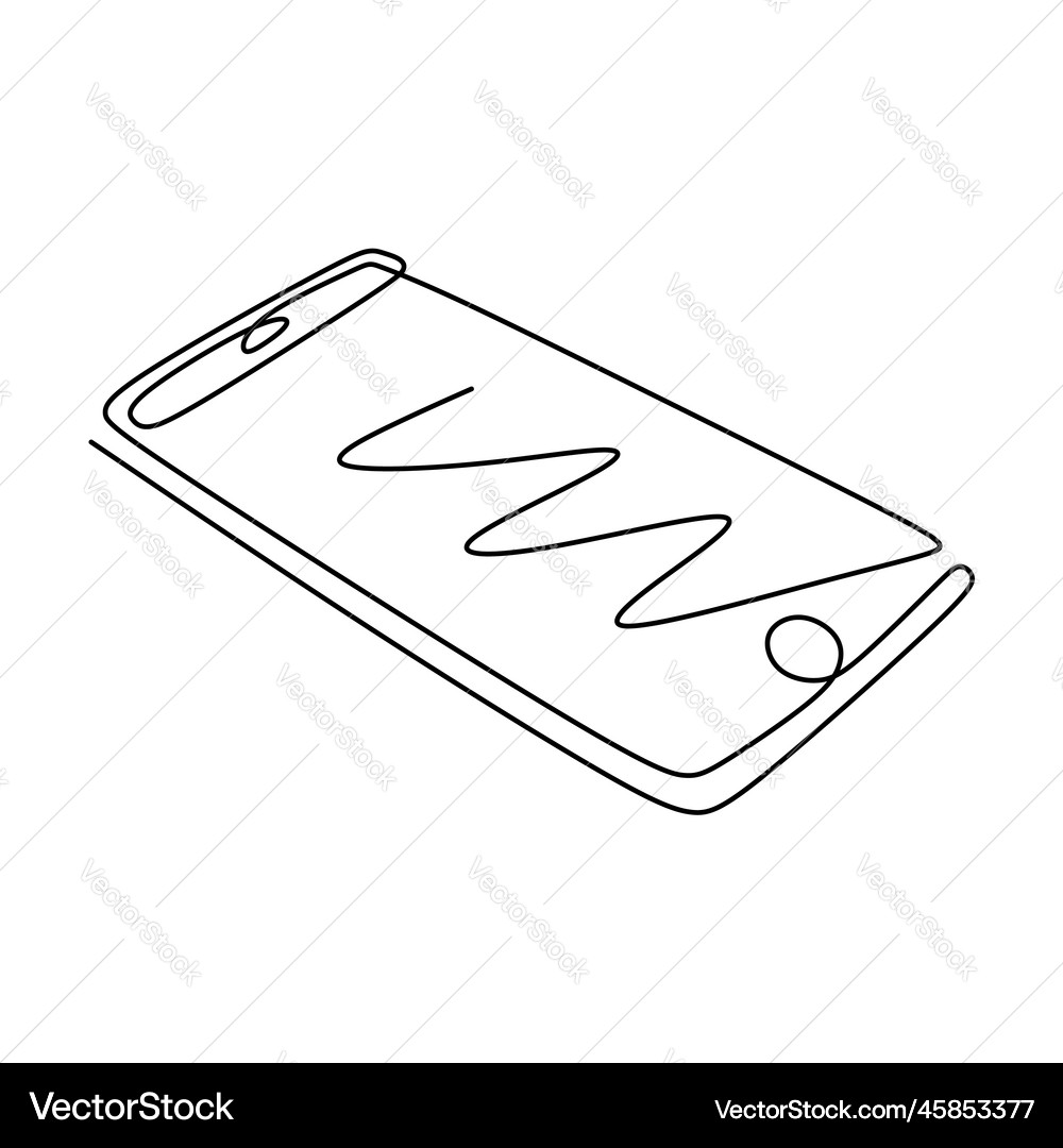 Continuous one line drawing of mobile phone Vector Image