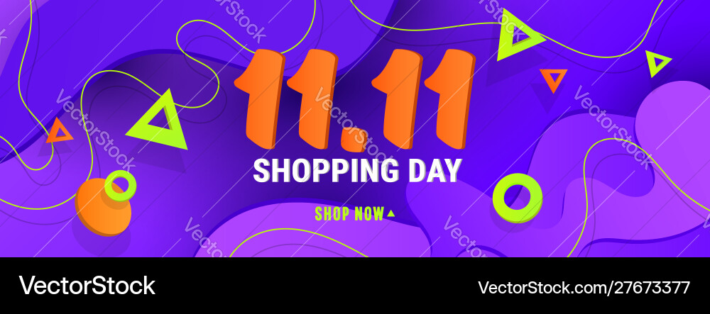 Creative 1111 sale discount banner template Vector Image