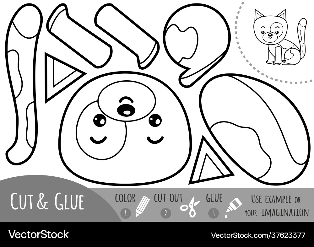Education paper game for children cat Royalty Free Vector