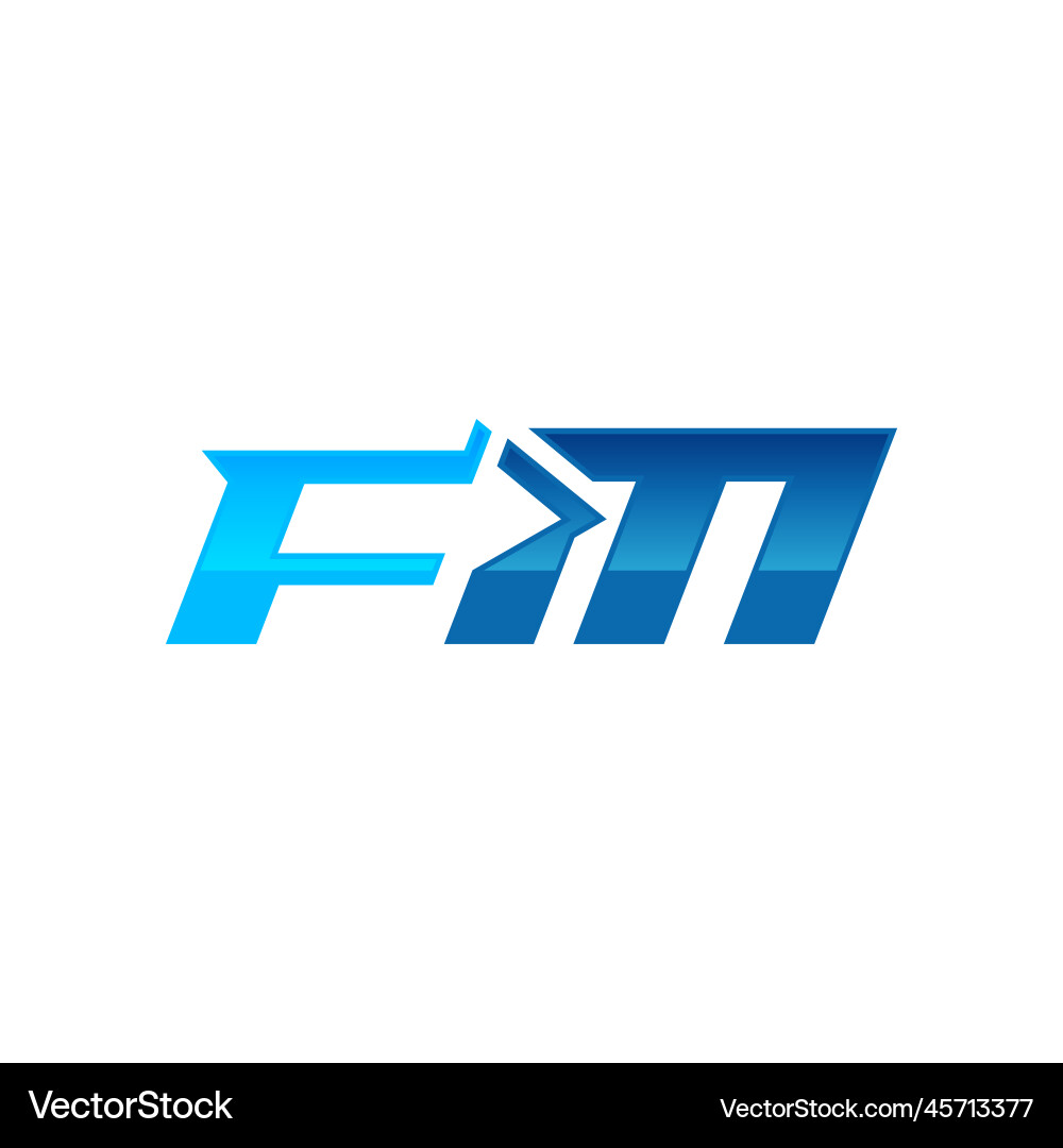 Fm letter logo initial letter fm graphic logo Vector Image