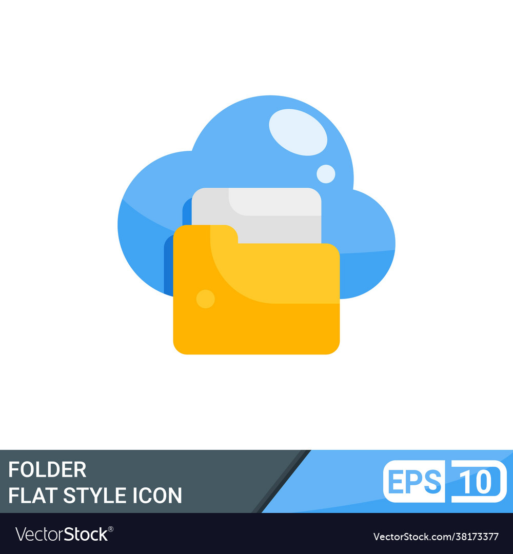 Folder flat style icon Royalty Free Vector Image