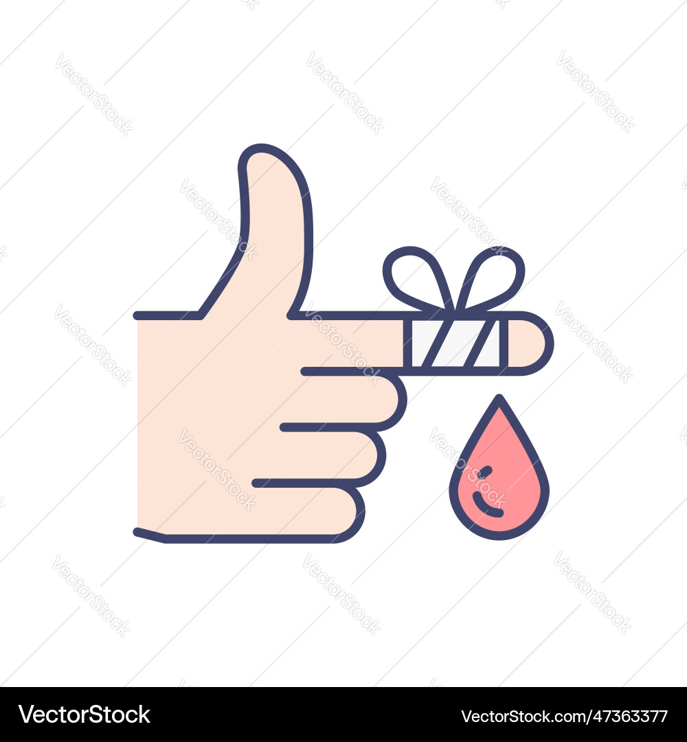 Injured finger related icon Royalty Free Vector Image