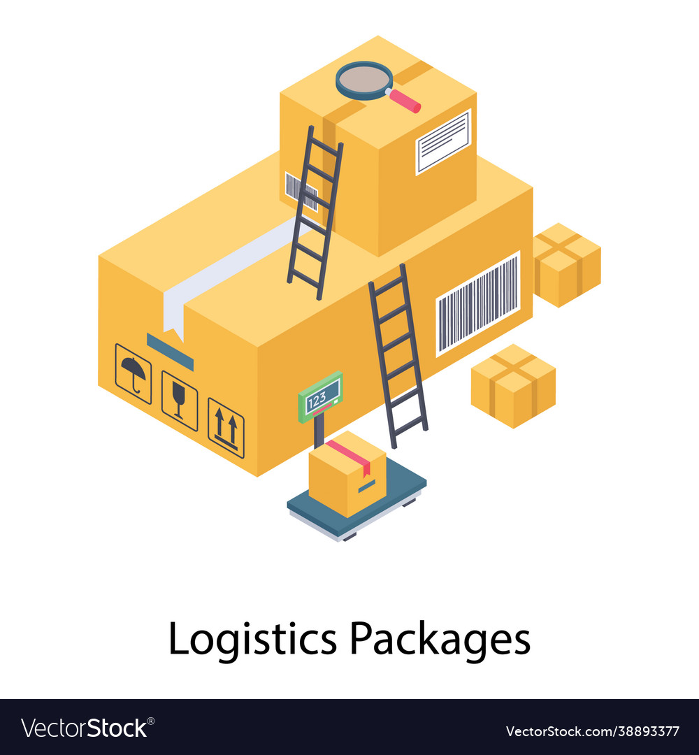 Logistics packages Royalty Free Vector Image - VectorStock