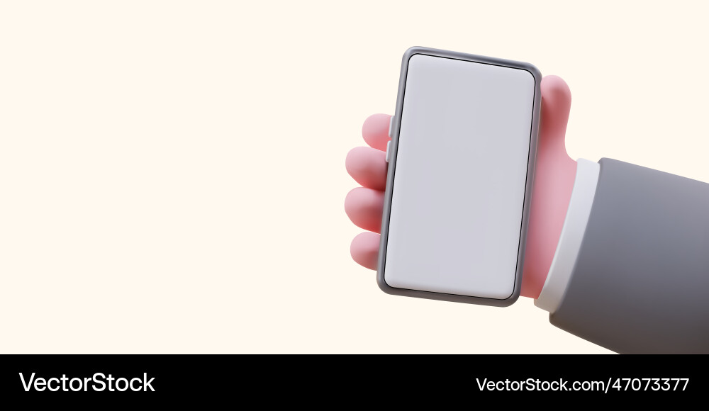Man hand is holding smartphone cartoon Royalty Free Vector