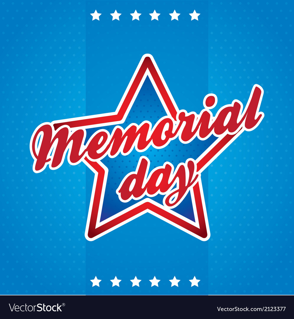 Memorial day card over blue background Royalty Free Vector Memorial day card over blue background Royalty Free Vector