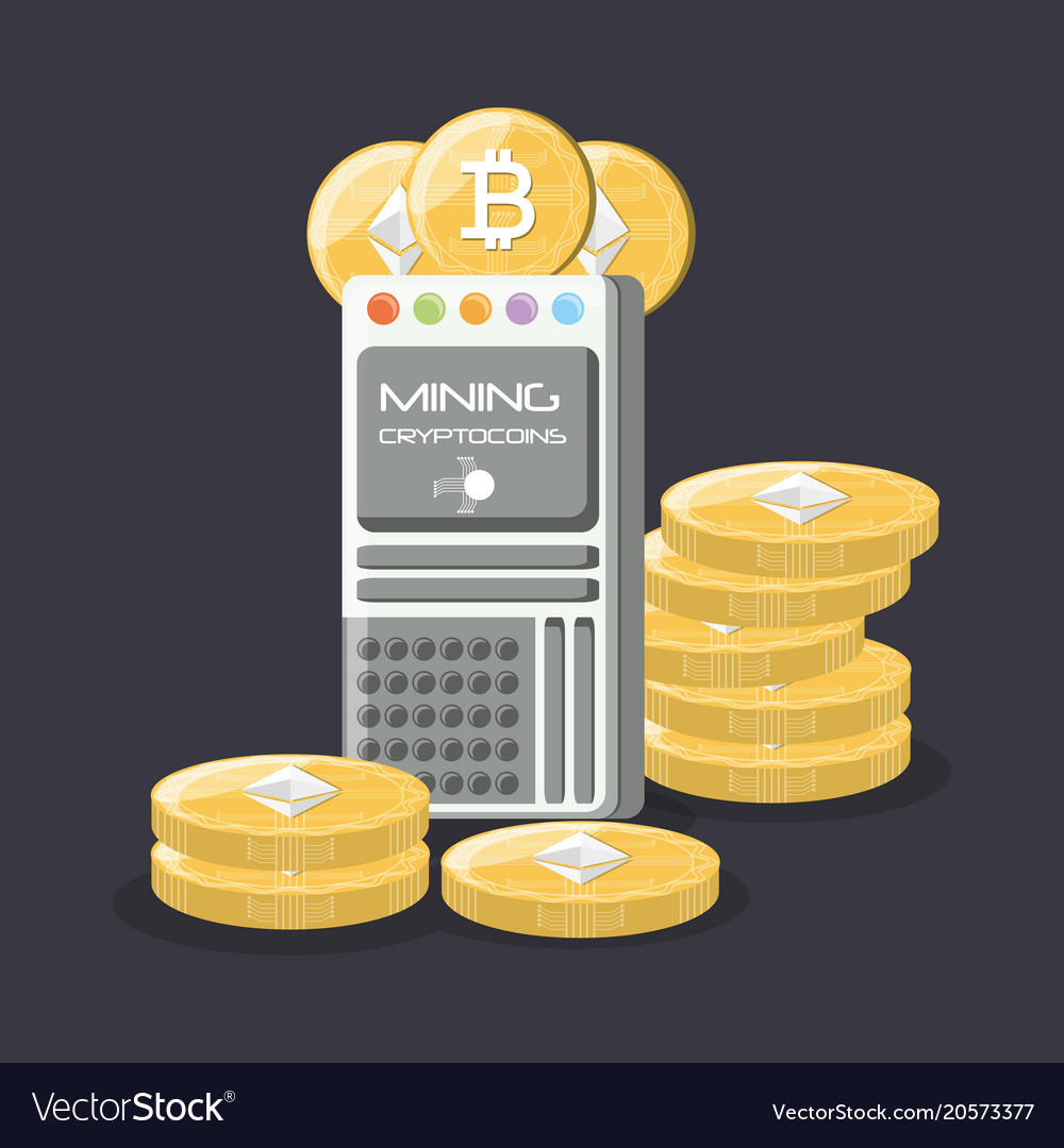 Mining cryptocoins design Royalty Free Vector Image