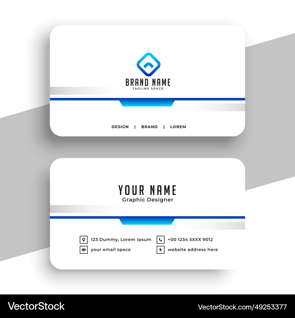 Modern and clean business card template for Vector Image