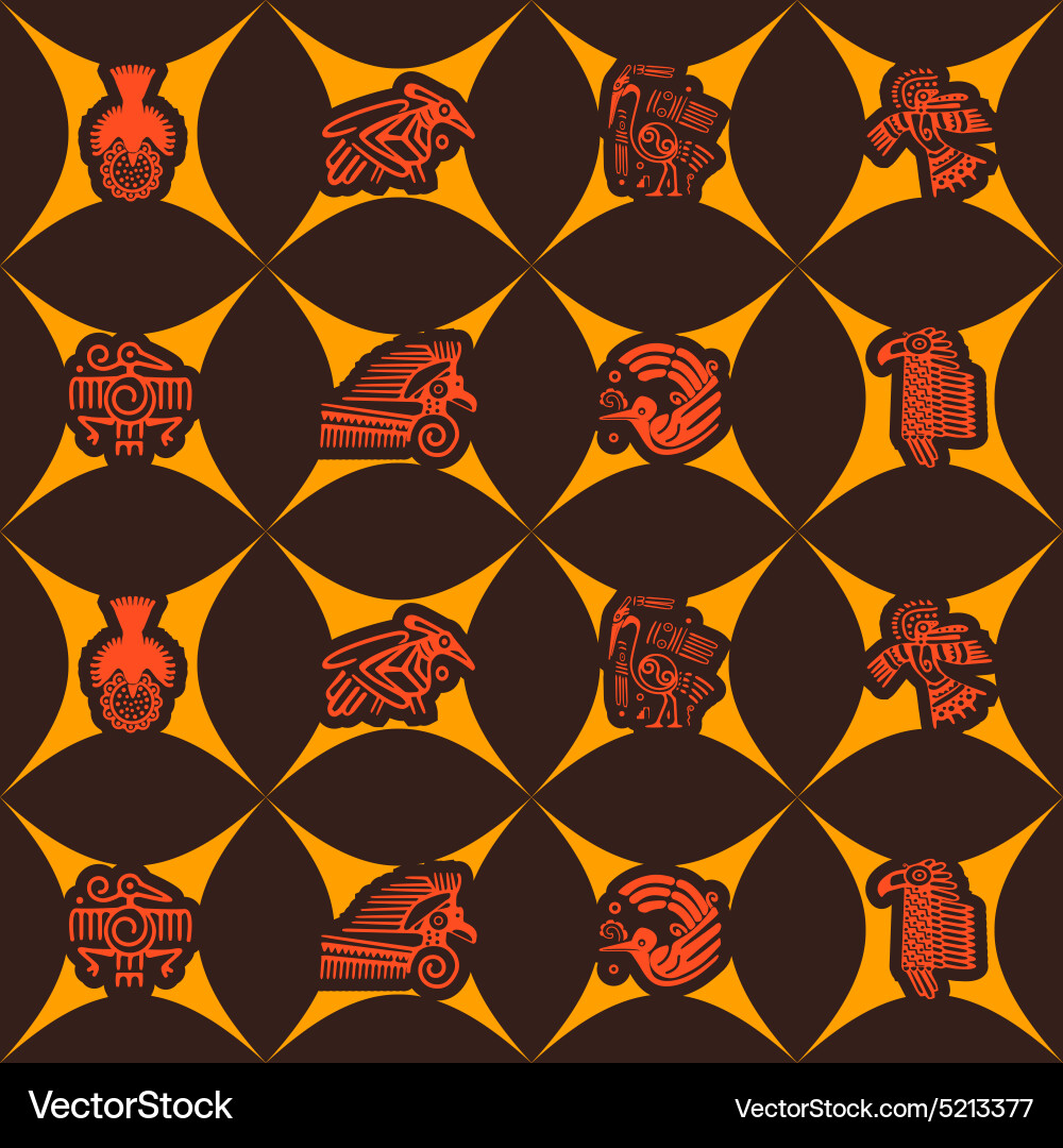 Seamless background with american indians relics Vector Image