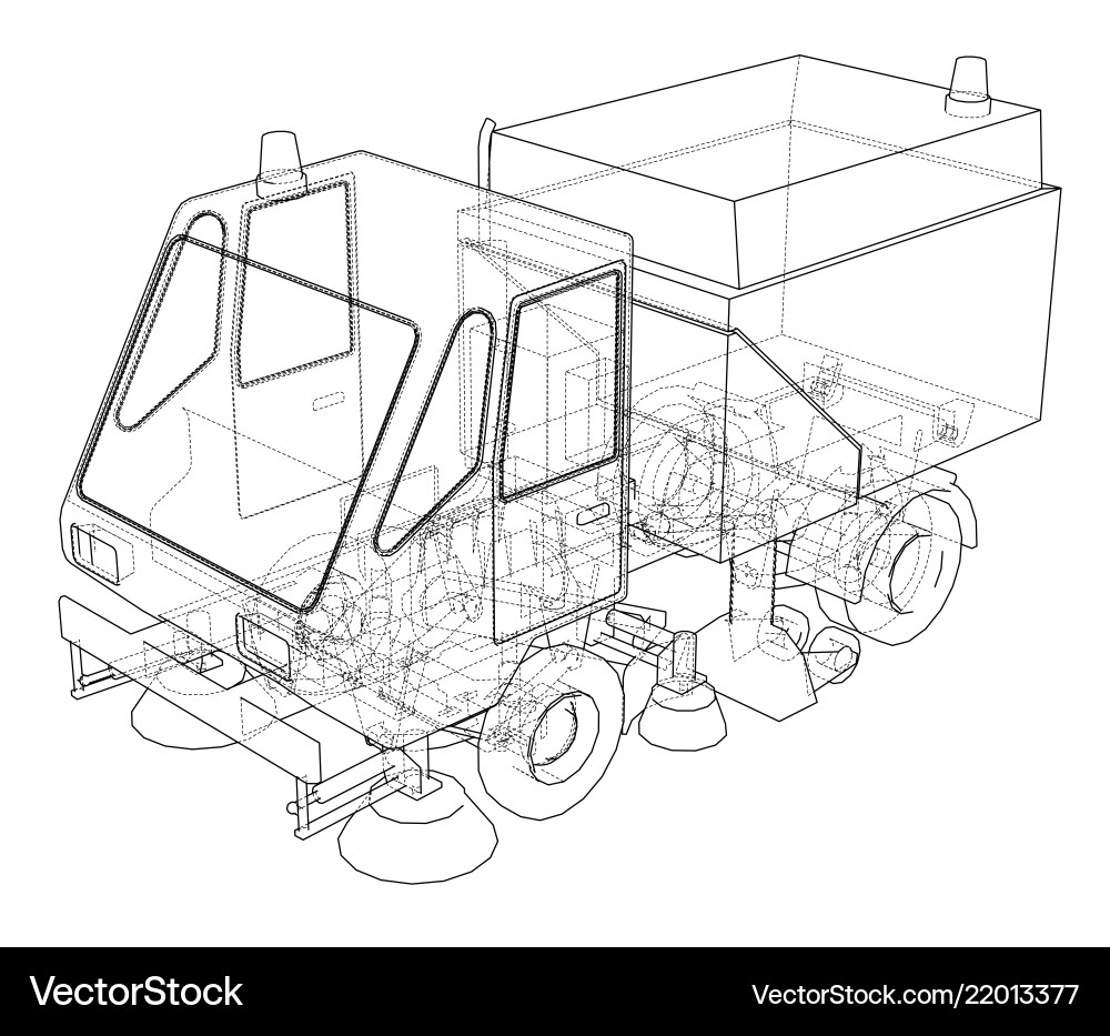 Small street clean truck concept Royalty Free Vector Image