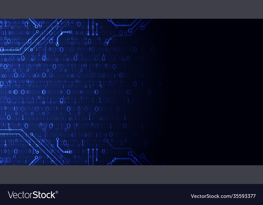Technology background binary computer code Vector Image