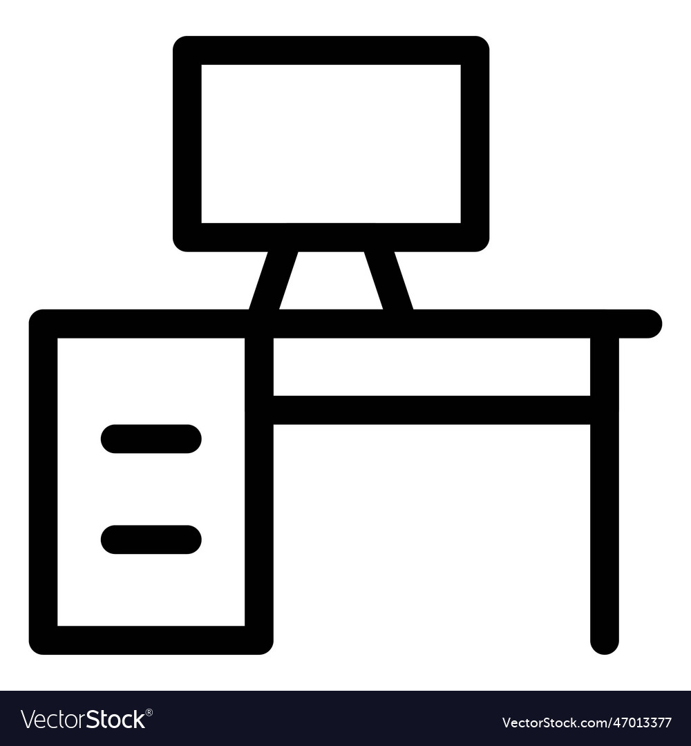 Wooden table with computer-specific compartments Vector Image