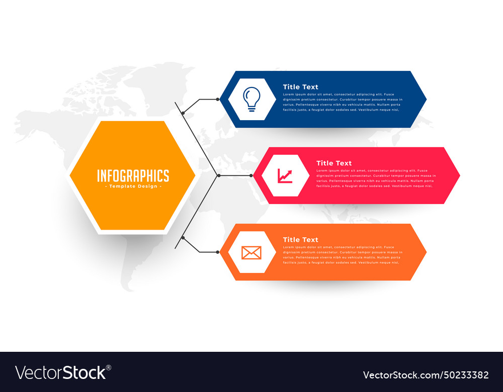 3 step infographic element flowchart template Vector Image