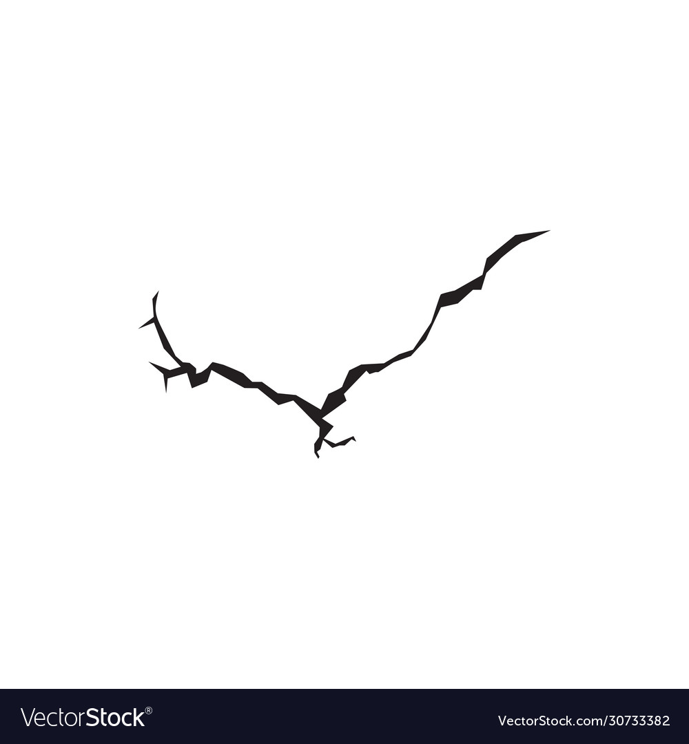 Crack on surface icon logo design Royalty Free Vector Image
