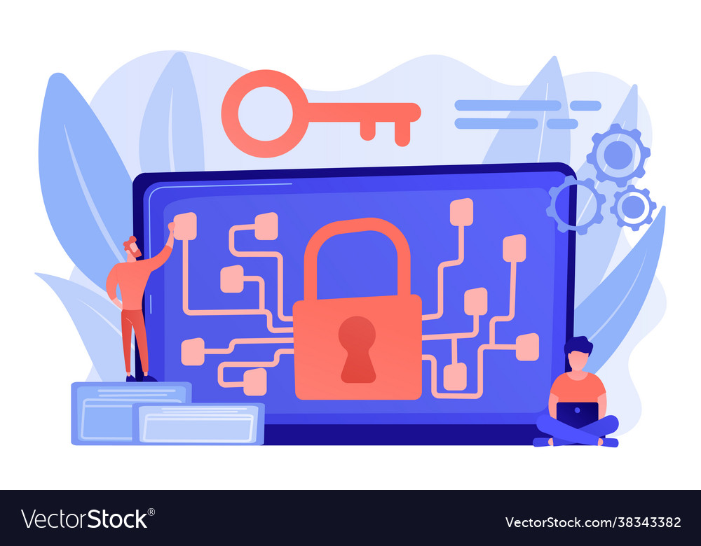 Cryptography and encryption concept Royalty Free Vector