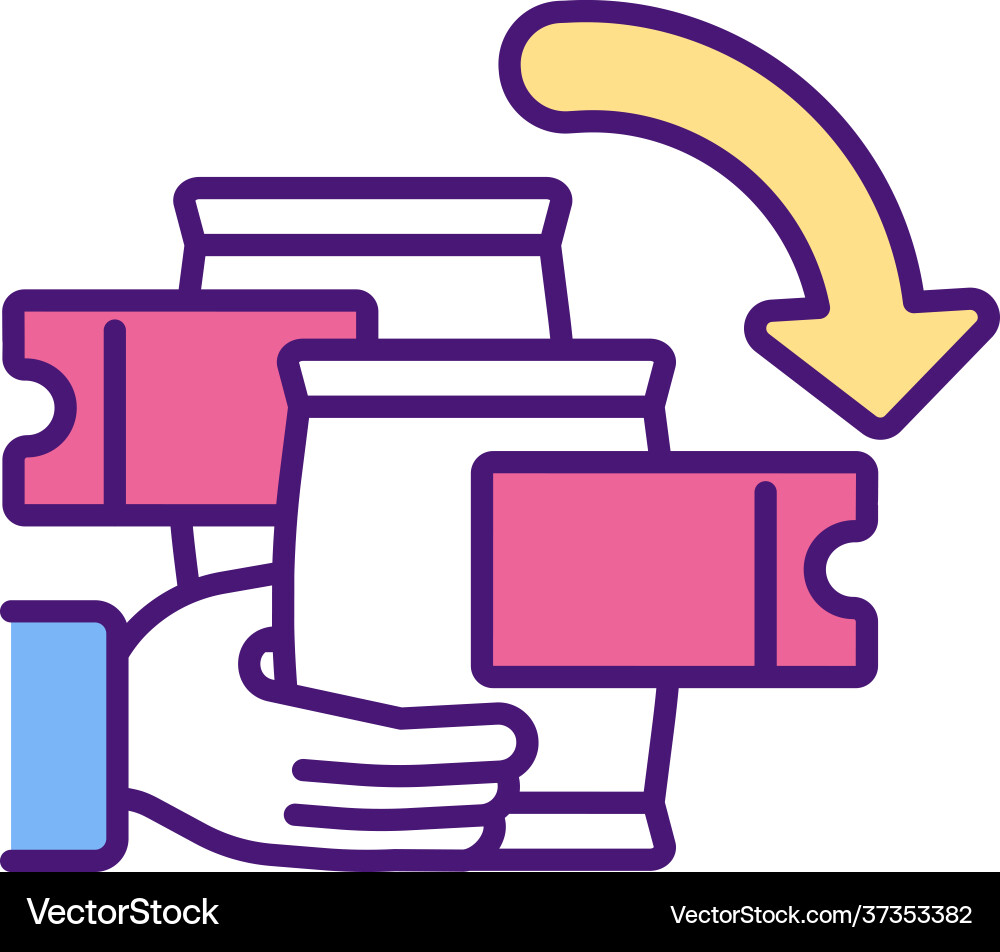 Damaged goods replacement rgb color icon Vector Image