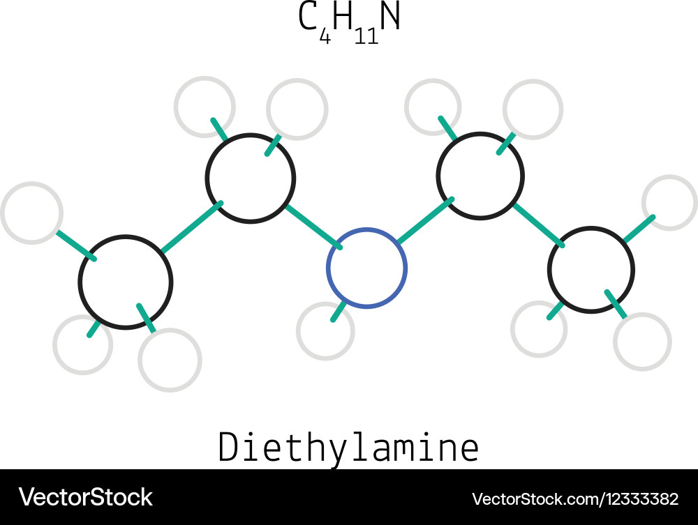 Diethylaminoethyl c4h11n molecule Royalty Free Vector Image
