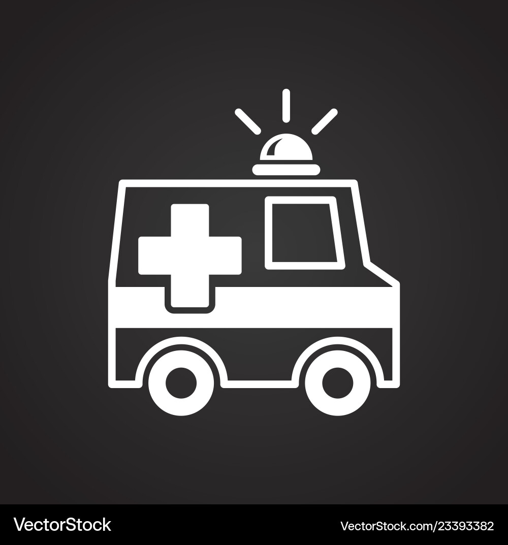 Emergency truck icon on black background Vector Image