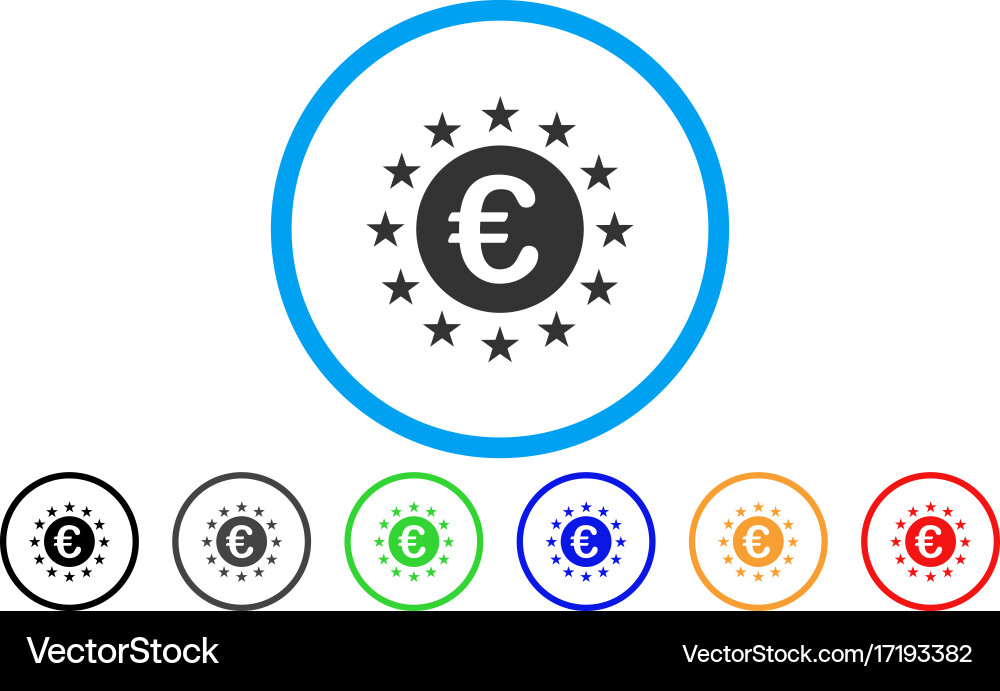 Euro union stars rounded icon Royalty Free Vector Image