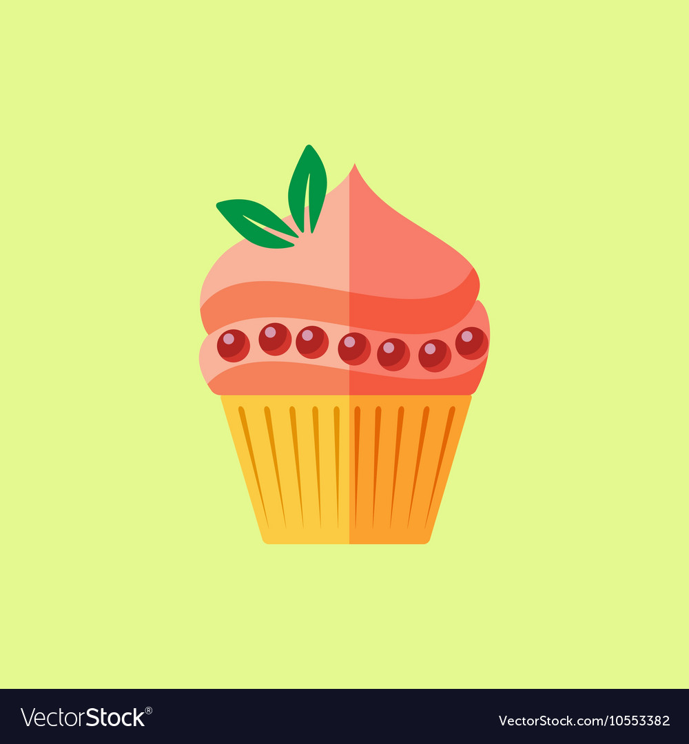Flat cupcake Royalty Free Vector Image - VectorStock