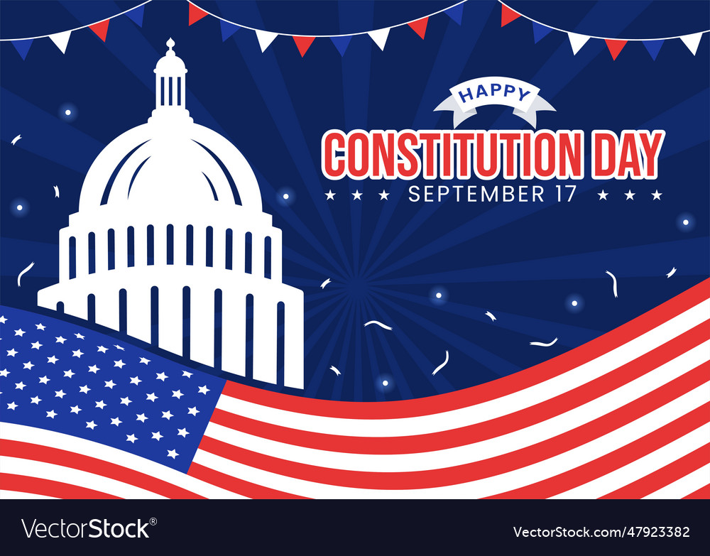 Happy constitution day united states on 17th Vector Image