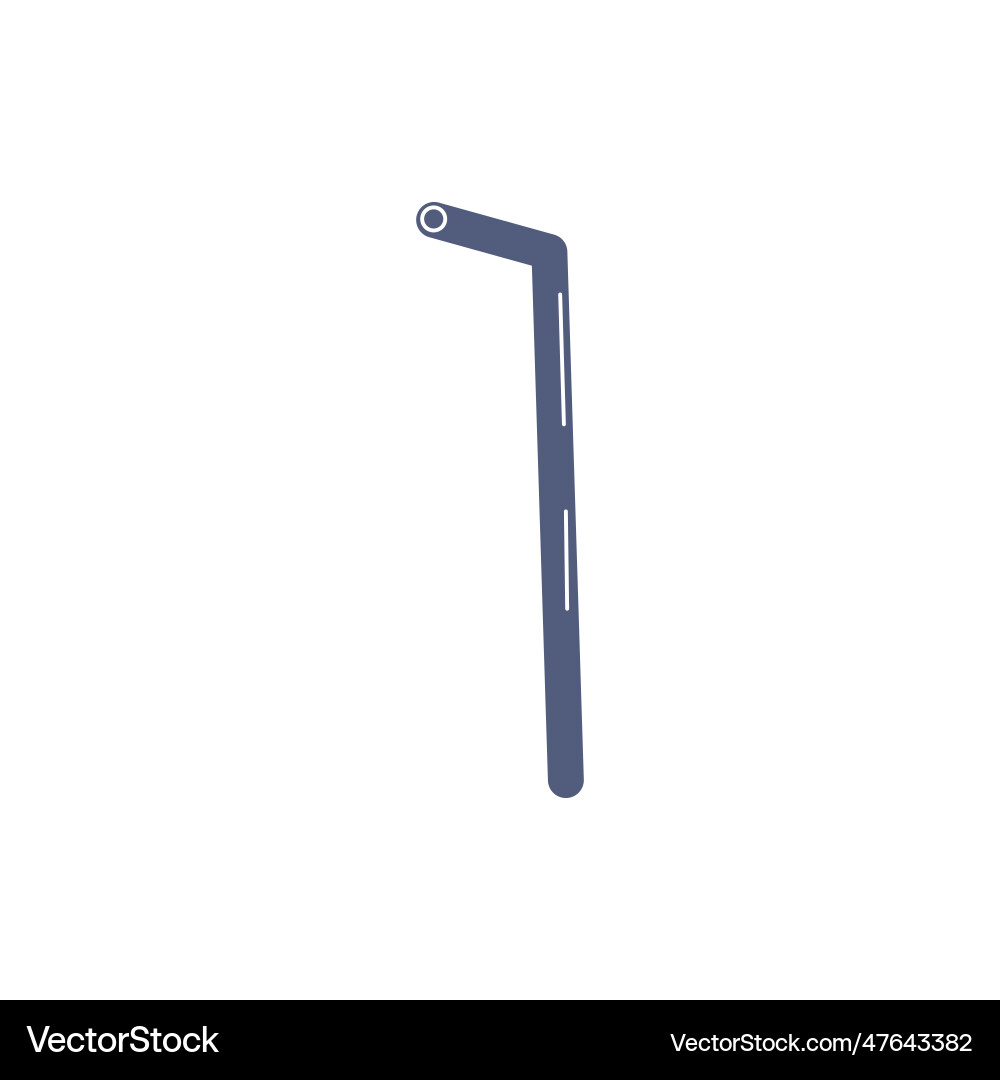 Metal straw for coffee or cocktail flat style Vector Image