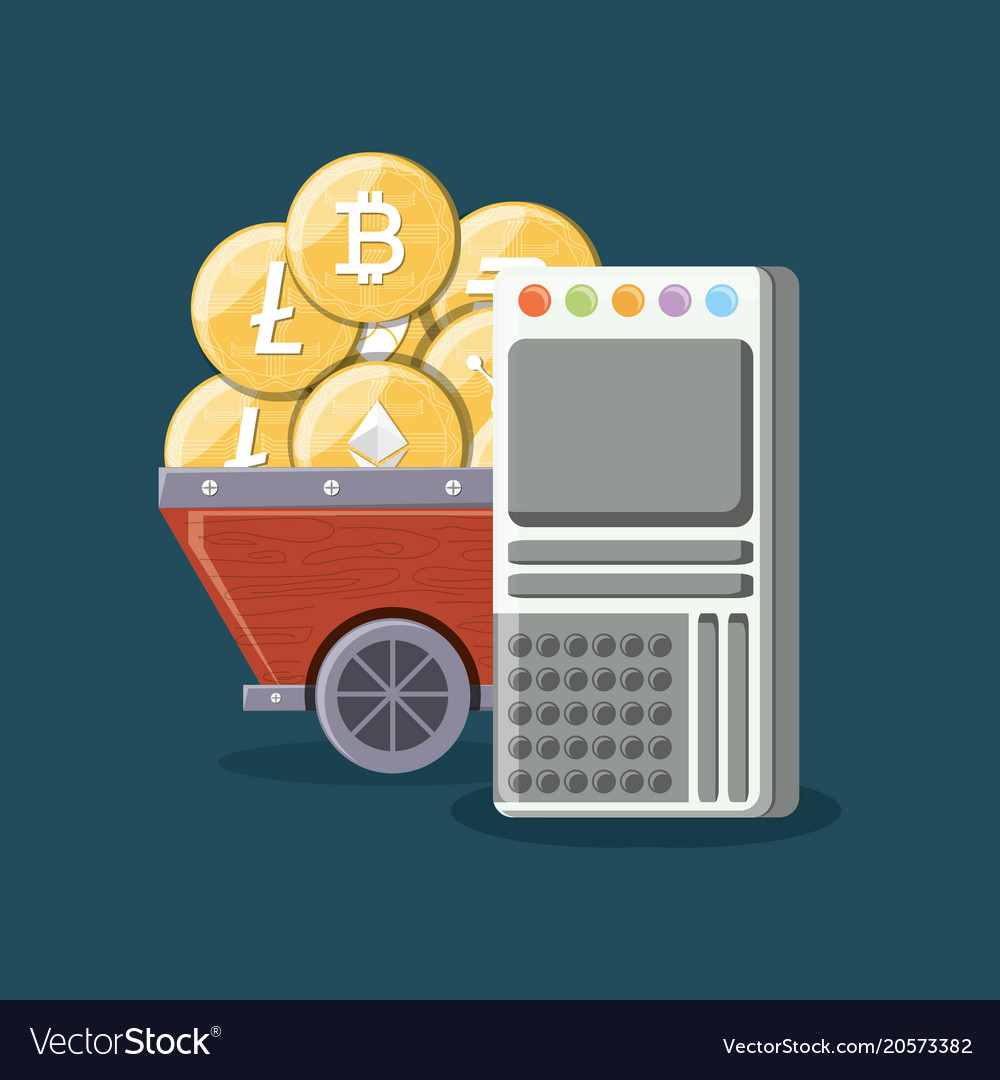 Mining cryptocurrency design Royalty Free Vector Image