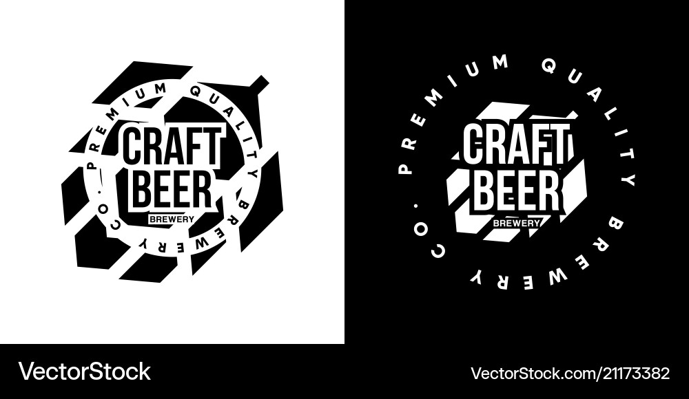 Modern craft beer drink isolated logo sign Vector Image