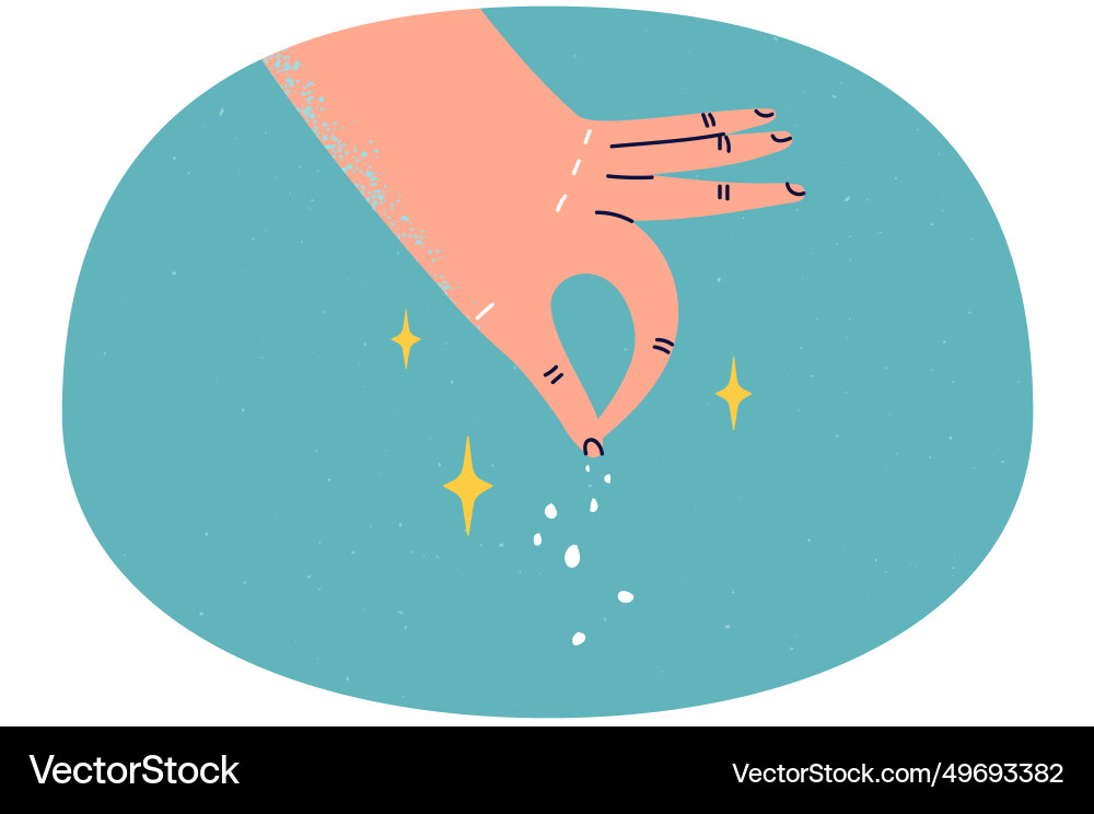 Person adding spices to food Royalty Free Vector Image