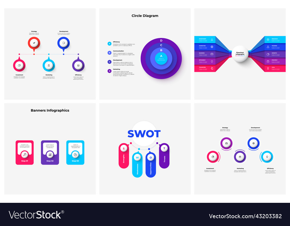 Set of the infographic elements flowchart Vector Image