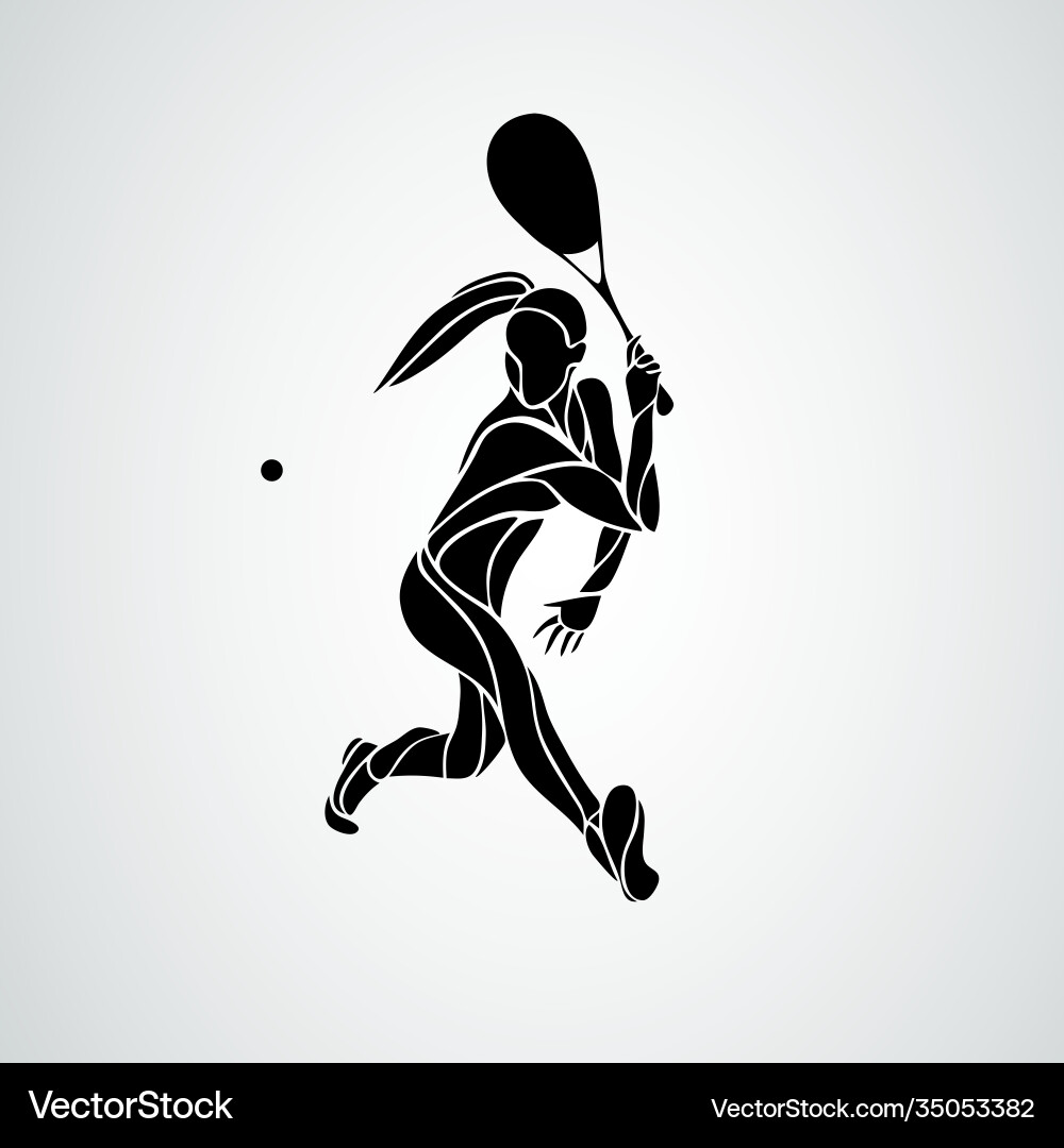 Squash player creative abstract silhouette Vector Image