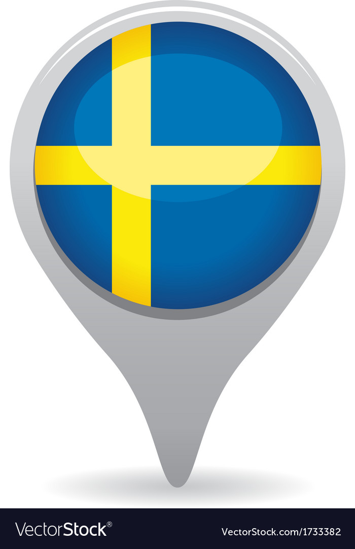 Swedish flag pointer Royalty Free Vector Image