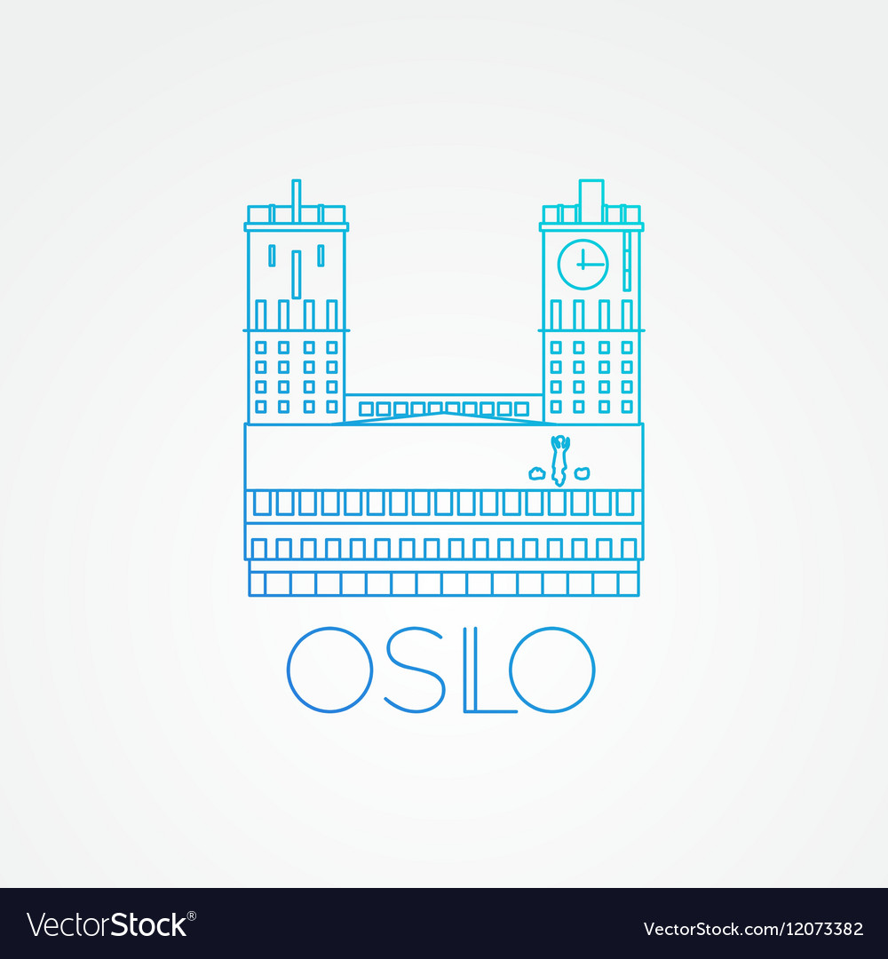 Town hall the symbol oslo norway Royalty Free Vector Image
