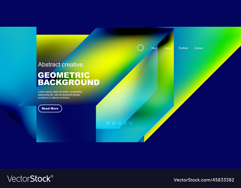 Triangles with fluid gradients abstract landing Vector Image